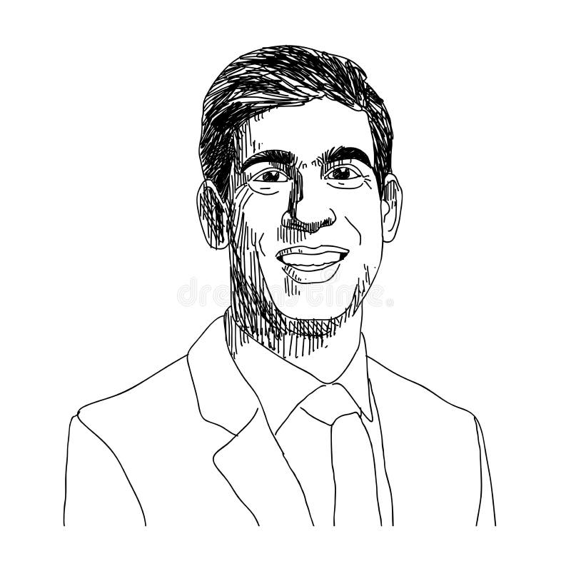 Rishi Line art editorial stock image. Illustration of politician ...