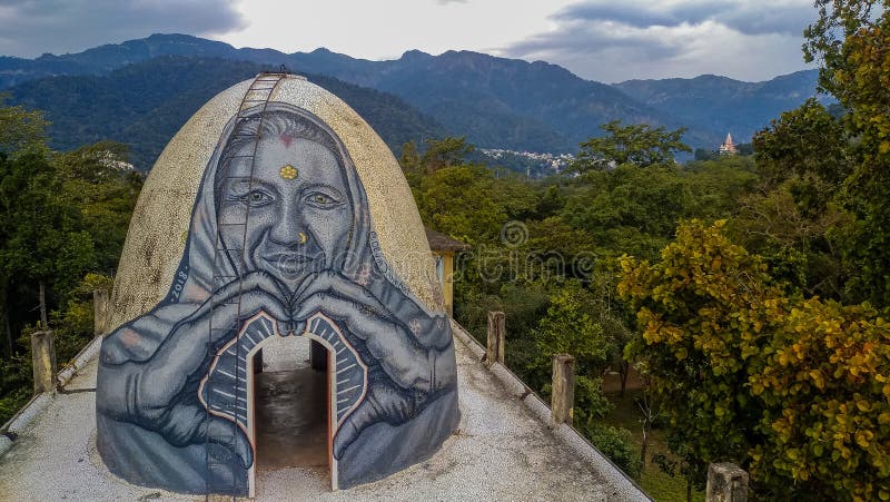 Rishikesh, India, January 01, 2020: Graffity on the Wall of Od Building ...