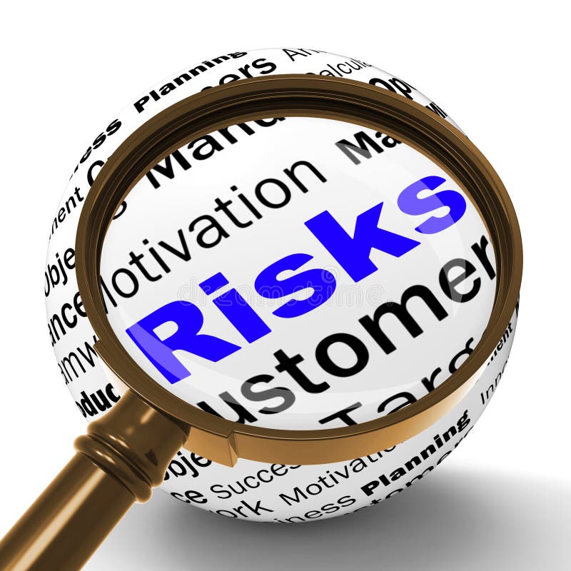 Risiko-Vergrößerungsglas-Definition Zeigt Unsicherheit Und Finanzielle ... Risiko-Vergrößerungsglas-Definition Zeigt Unsicherheit Und Finanzielle ...
