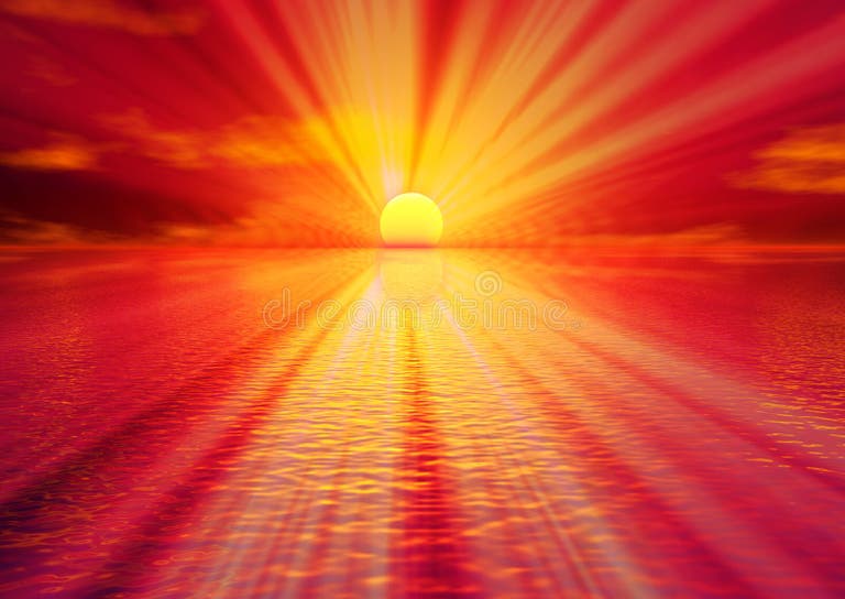 Sun Rising Over Water Stock Illustrations – 3,448 Sun Rising Over Water ...