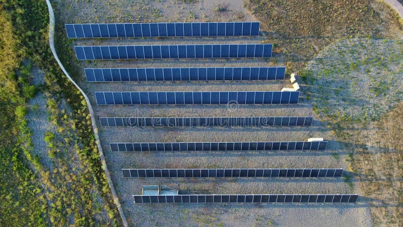 Rising Above the Solar Panel Station Stock Footage - Video of ...