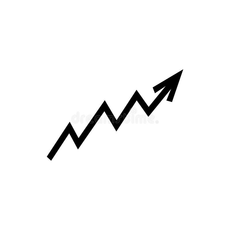 Rising Arrow Black Icon. Vector Success Illustration Isolated Stock ...