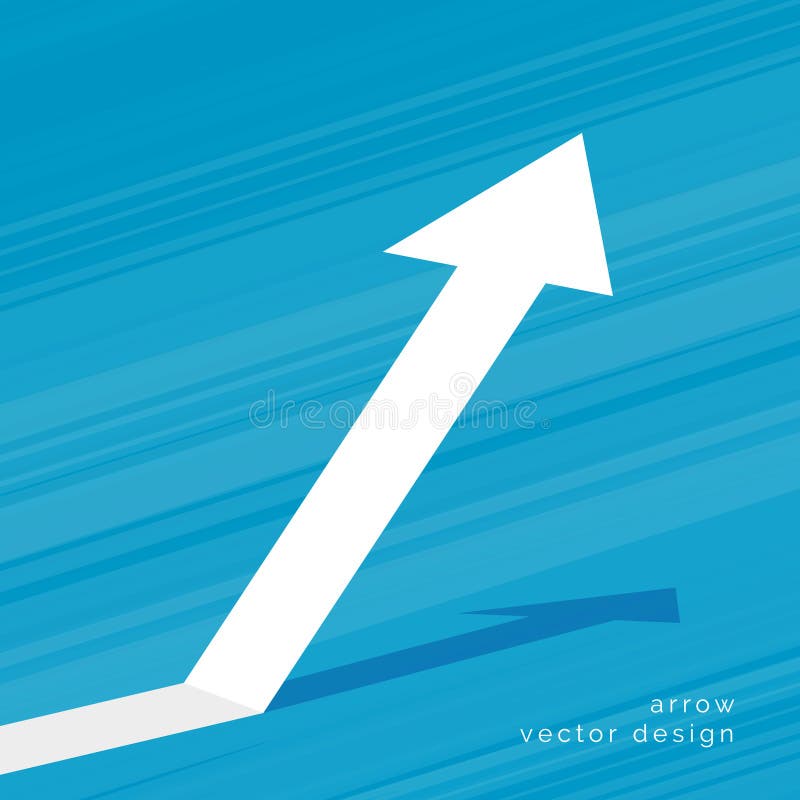 Rising Arrow on Blue Background Design Stock Vector - Illustration of ...