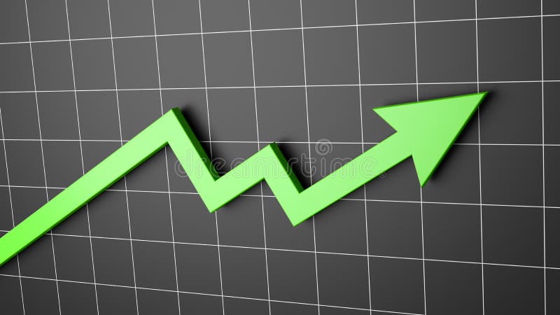 Rising Arrow Chart stock illustration. Illustration of render - 199095469