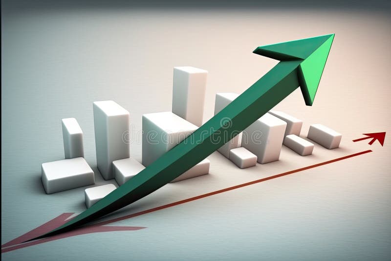 Rising Arrow on Graph, with No Other Elements in the Image Stock ...
