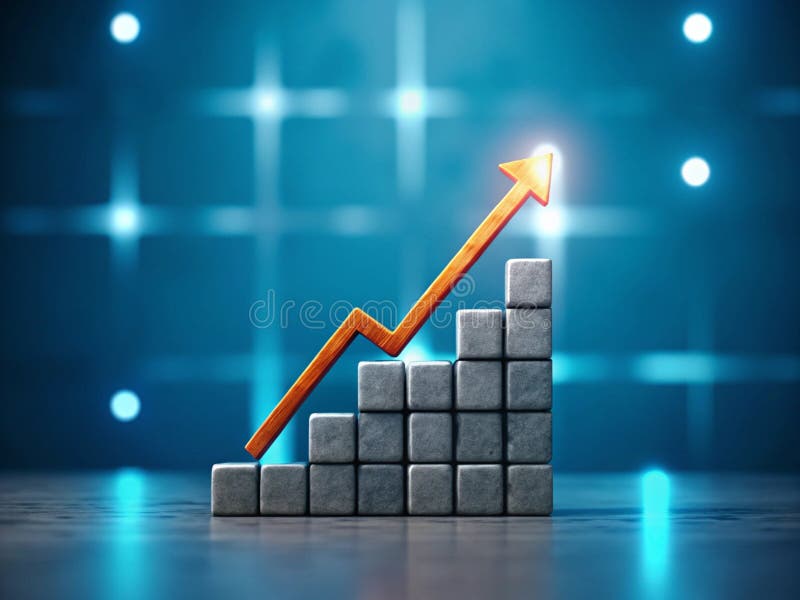 Arrow Graph with Stone Blocks Generative Ai Stock Illustration ...