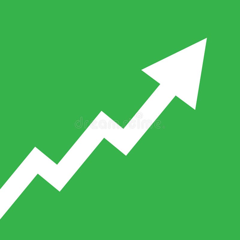 Green rising arrow stock illustration. Illustration of forecast - 23797526
