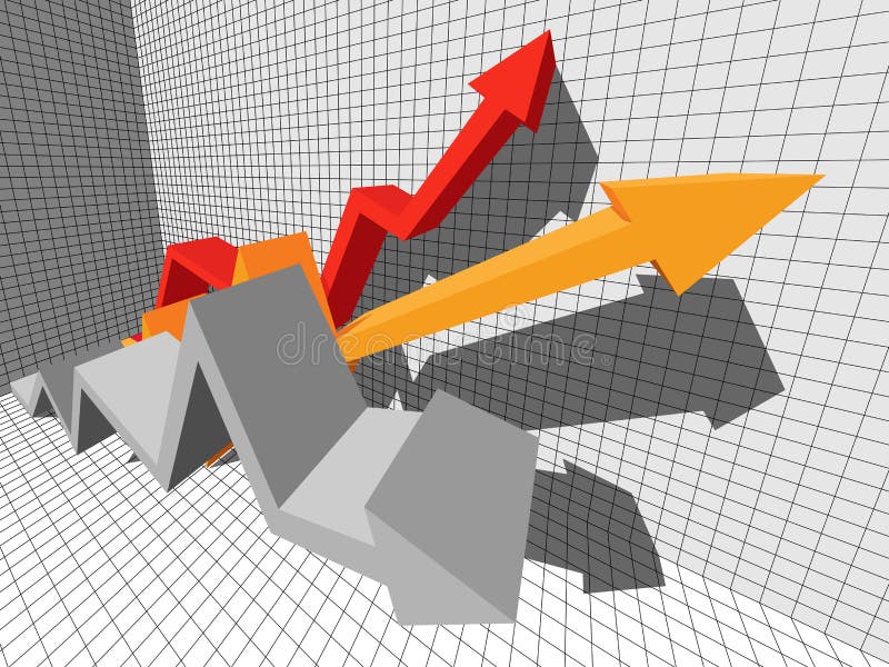 Rising Arrows in Business Diagram Stock Vector - Illustration of price ...