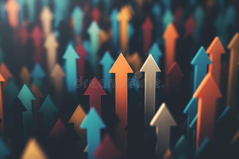 Rising Arrows Conceptual Background Stock Image - Image of improvement ...