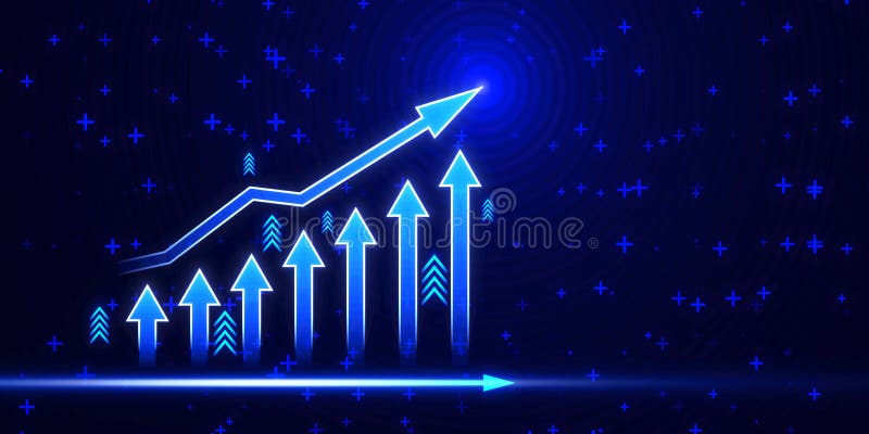 Rising Arrows on a Digital Background, Symbolizing Growth in Technology ...