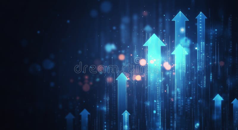 Rising Arrows Indicate Growth and Progress in Digital Data ...