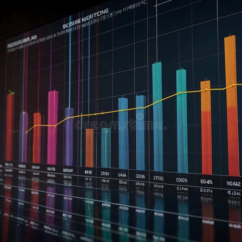 Rising Bar Chart on Digital Screen Representing Profits and Business ...
