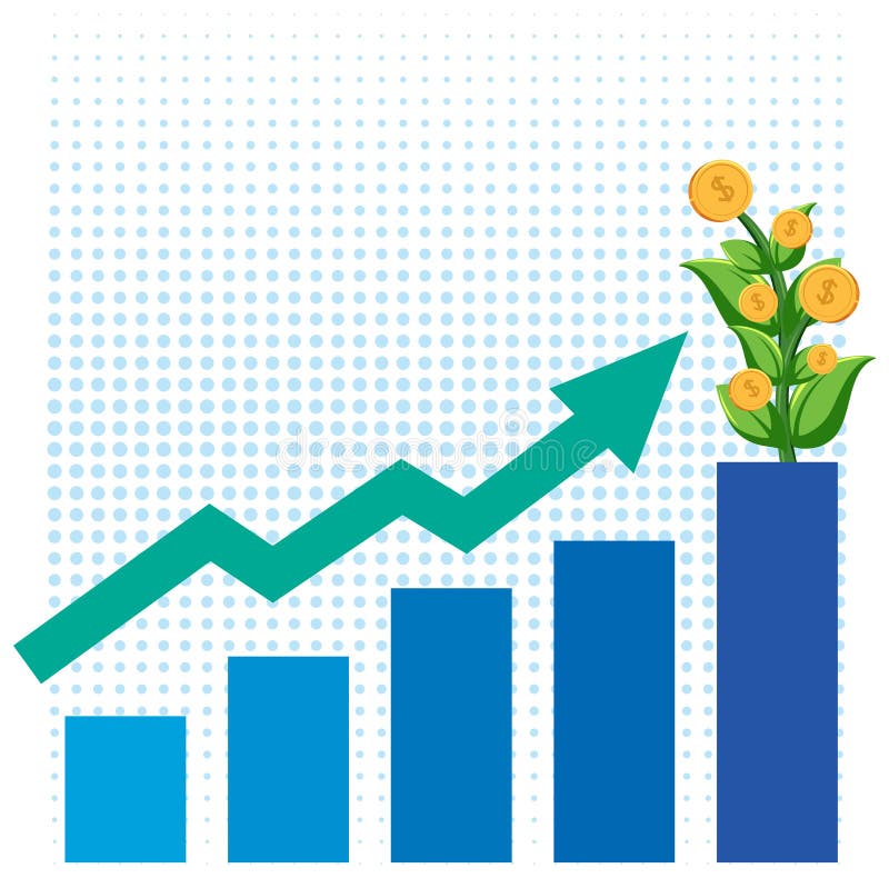 Rising bar graph stock vector. Illustration of wealth - 332061537