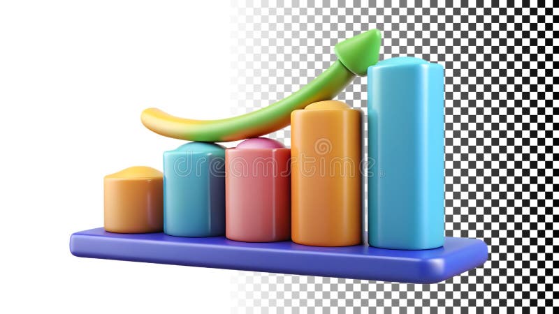 Rising Bar Graph Steps Spheres Data Growth Progress Analysis Png ...