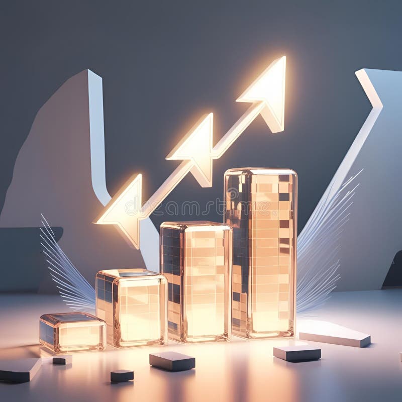 A rising bar upward chart stock illustration. Illustration of bars ...