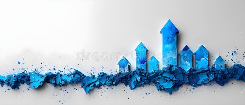 Rising Blue Arrow Chart: Growth & Progress Concept. Concept Business ...