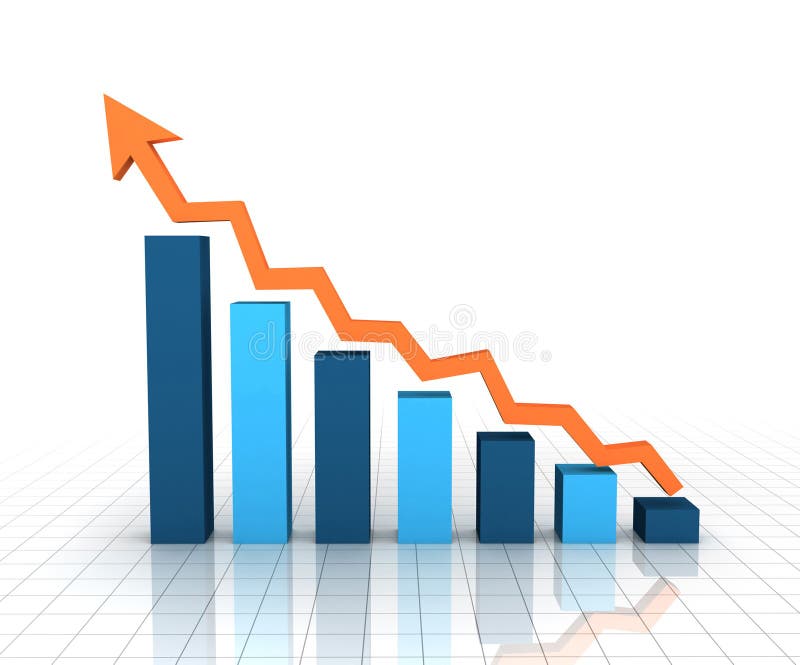 Rising Business Graph Concept 3d Illustration Stock Illustration ...