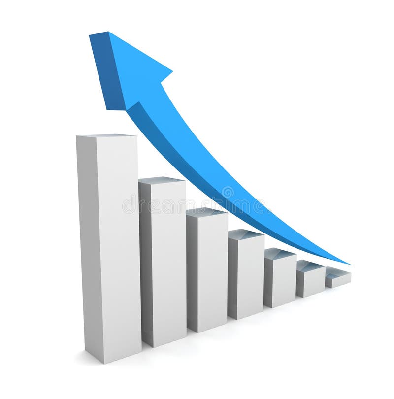 Rising Business Graph Concept 3d Illustration Stock Illustration ...