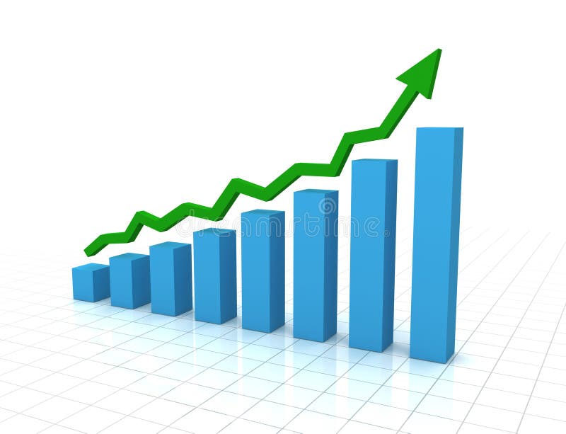 Rising Business Graph Concept 3d Illustration Stock Illustration ...