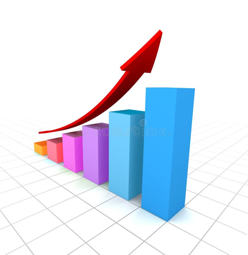 Rising Business Graph Concept 3d Illustration Stock Illustration ...