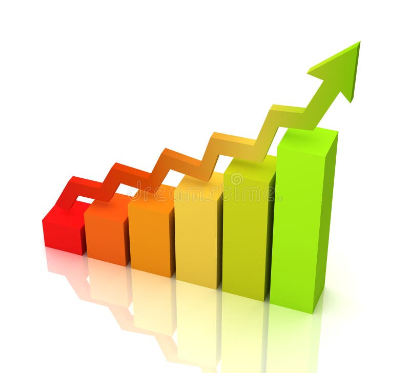 Rising Business Graph Concept 3d Illustration Stock Illustration ...