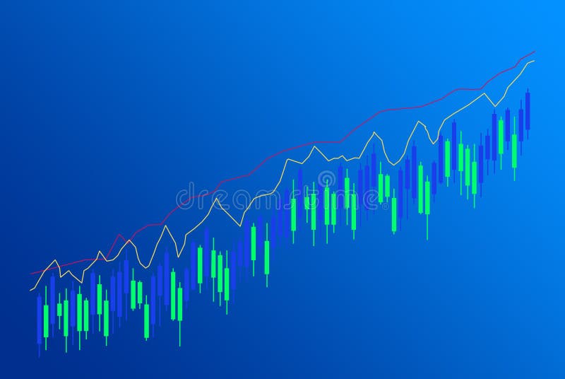 Rising Candlestick Chart stock illustration. Illustration of business ...
