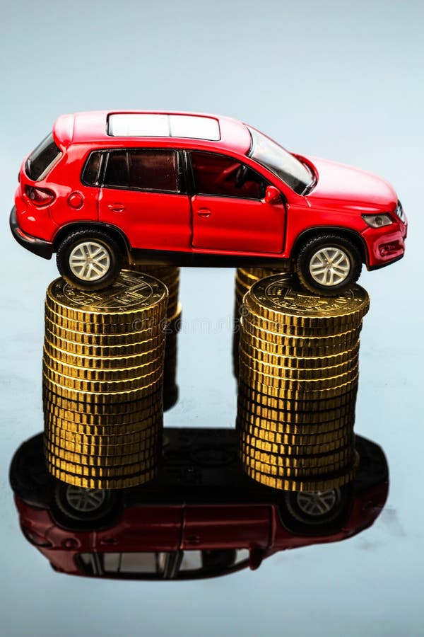 Rising Car Costs. Car on Coins Stock Photo - Image of fuel, expensive ...