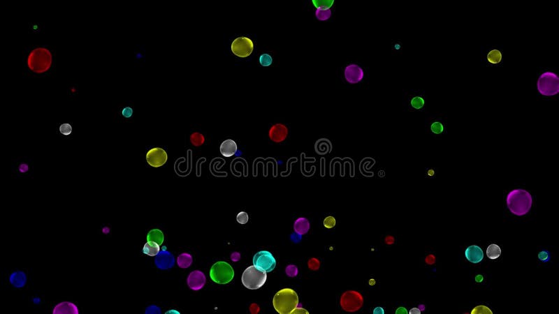 Rising Colorful Bubbles Motion Graphics with Plain Black Background ...
