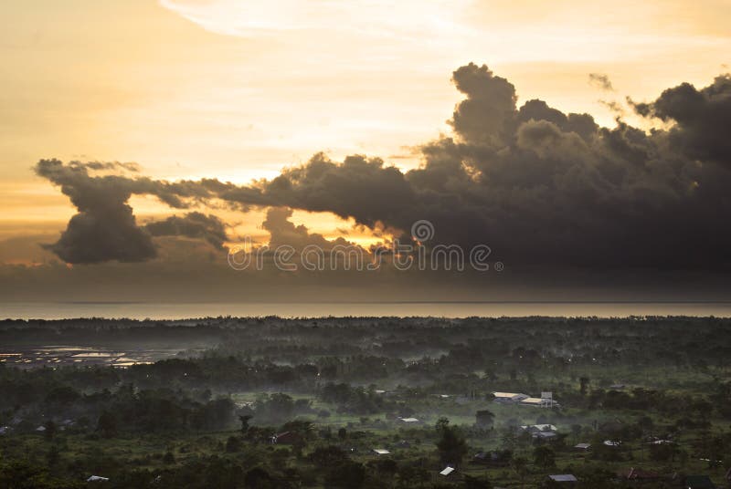 Rising Dawn on a Village stock photo. Image of environment - 13475468