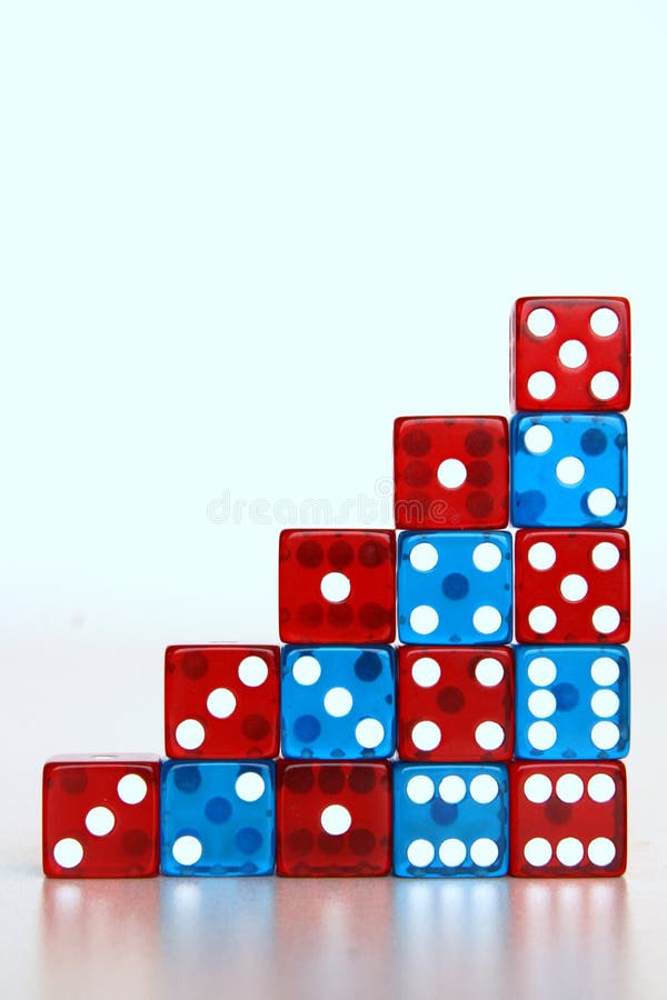 Balancing blue dice stock image. Image of balancing, cast - 8357887
