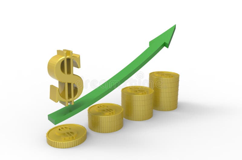 Rising dollar and arrow stock illustration. Illustration of conceptual ...