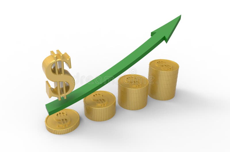 Rising dollar and arrow stock illustration. Illustration of development ...