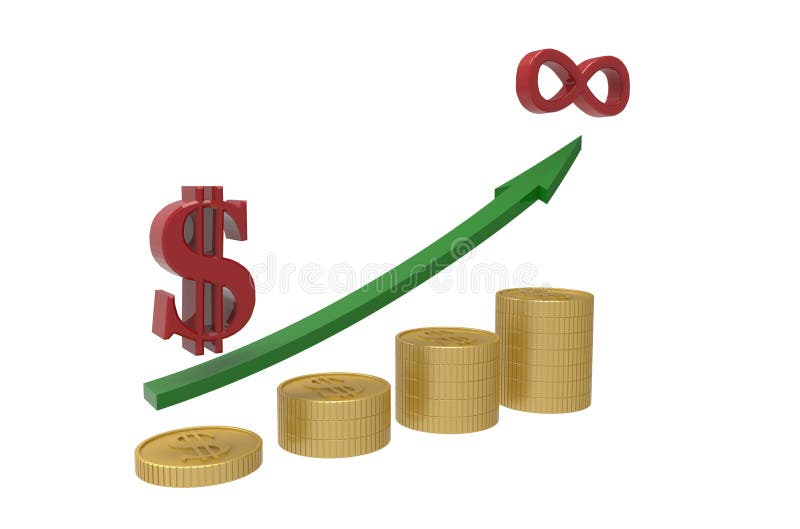 Rising dollar and arrow stock illustration. Illustration of index ...