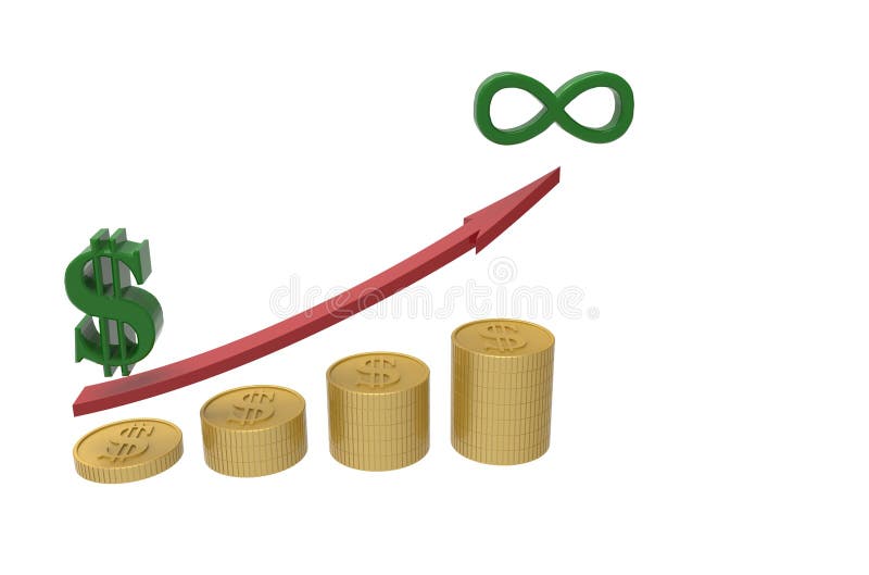 Rising dollar and arrow stock illustration. Illustration of conceptual ...