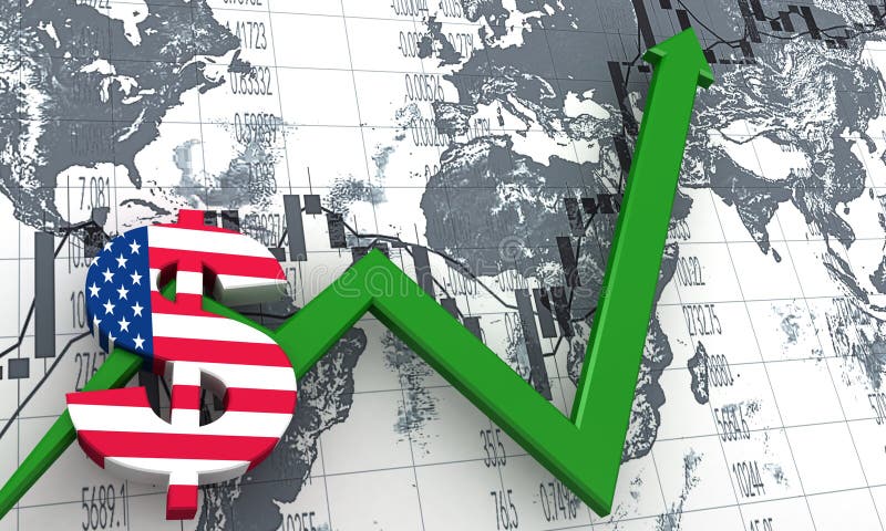 Rising Dollar stock illustration. Illustration of business - 180473672