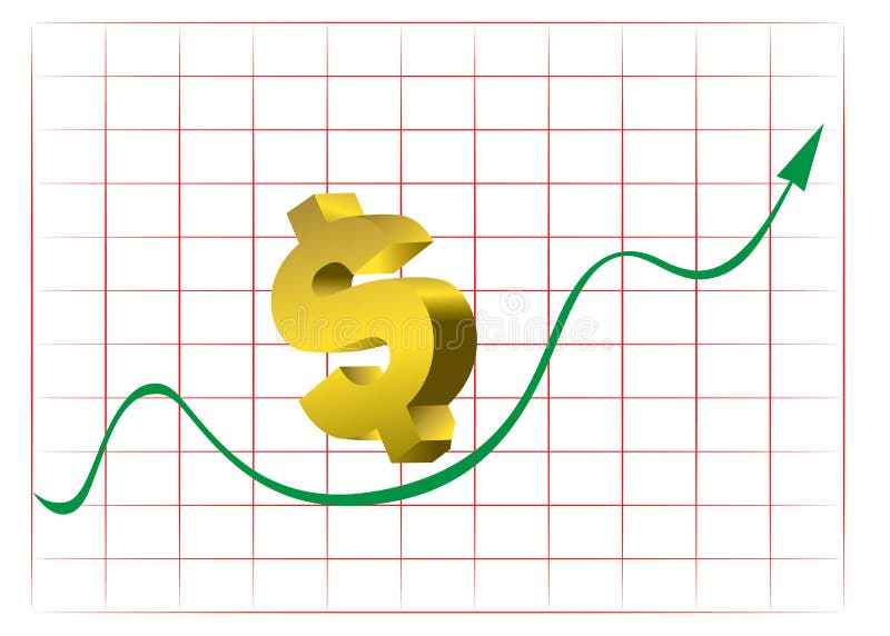 Rising dollar graph stock illustration. Illustration of arrow - 15718616
