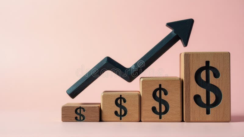 Rising Dollar Sign Graph stock illustration. Illustration of investment ...