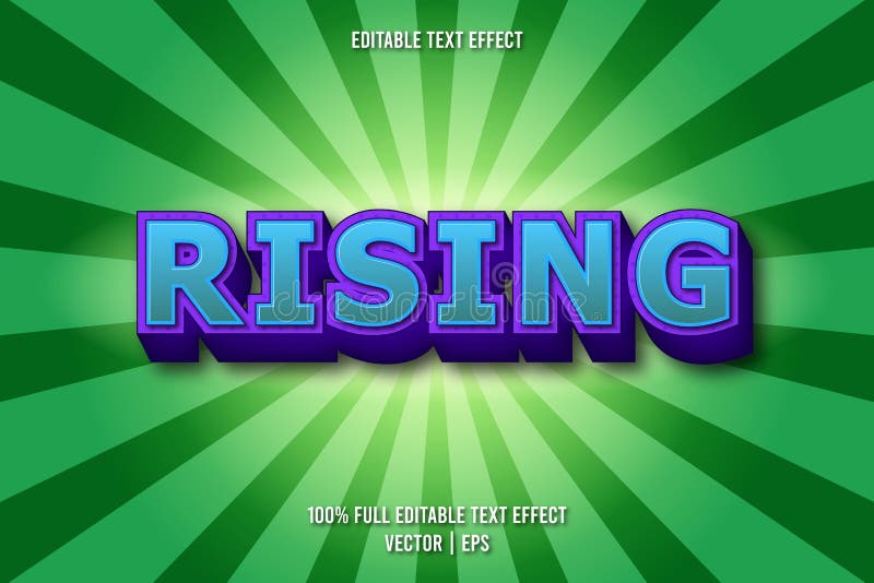 Rising Editable Text Effect Comic Style Stock Vector - Illustration of ...