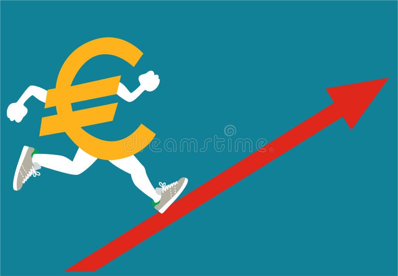 Rising Euro stock vector. Illustration of profit, earning - 56777072