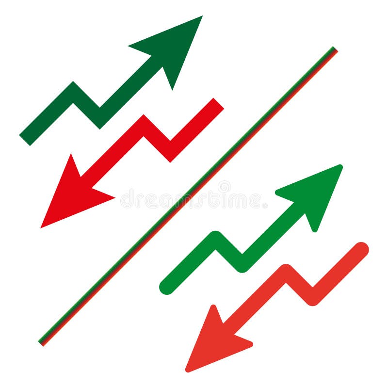 Rising and Falling Arrow Icon. Increase and Decrease Sign. Vector Illustration. EPS 10 Stock ...