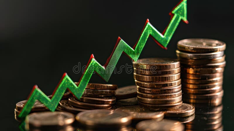 The Rising Financial Graph.AI Generated Image Stock Photo - Image of ...