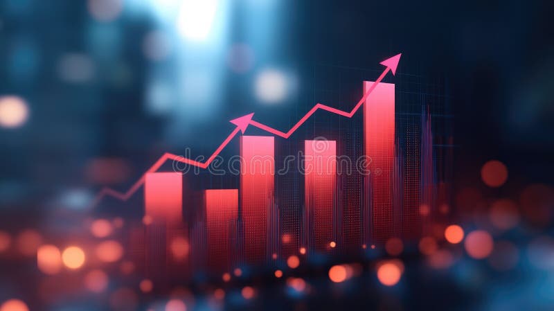 Rising Financial Graph with Red Arrows Indicating Growth and Success ...
