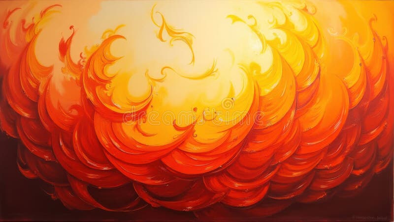 Rising Flames Dance in the Embrace of Golden Light Stock Illustration ...