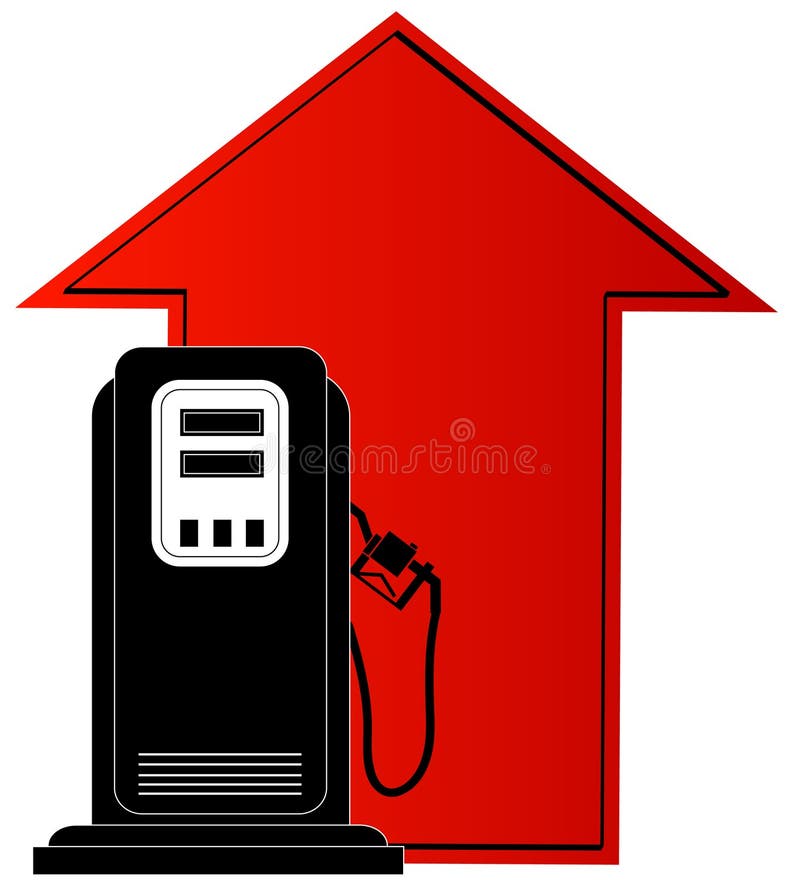 Rising fuel or gas prices stock vector. Illustration of clip - 4817414