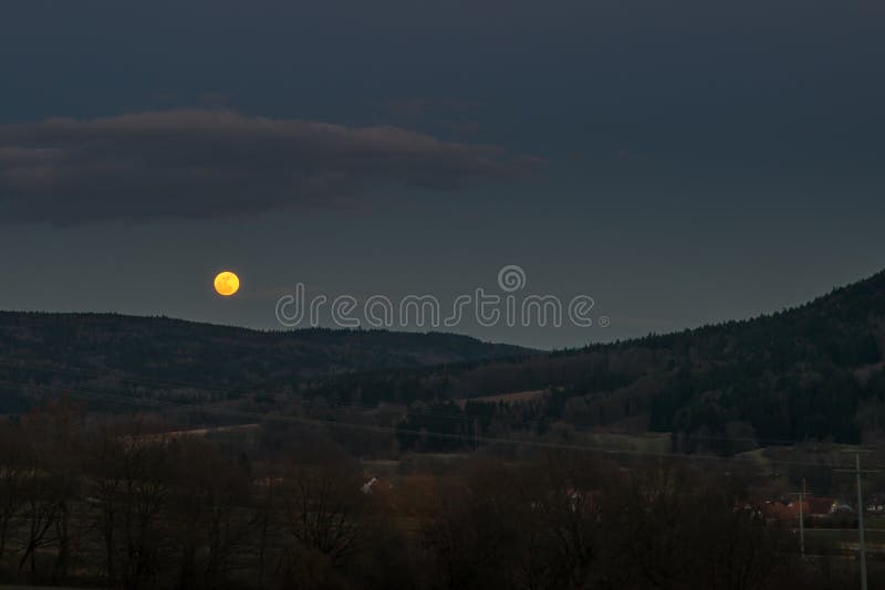 Rising full moon stock photo. Image of panorama, magic - 73075134