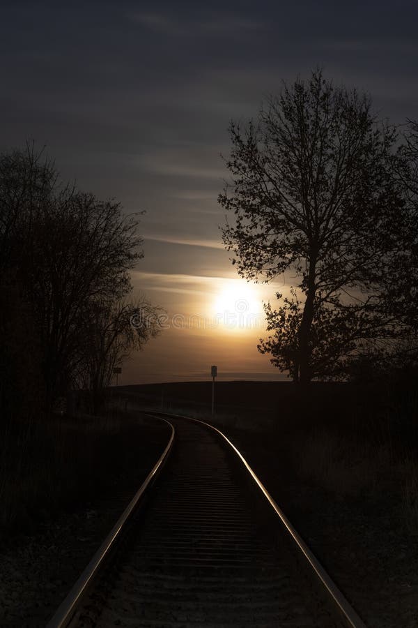 Moonlight Railroad Stock Photos - Free & Royalty-Free Stock Photos from ...