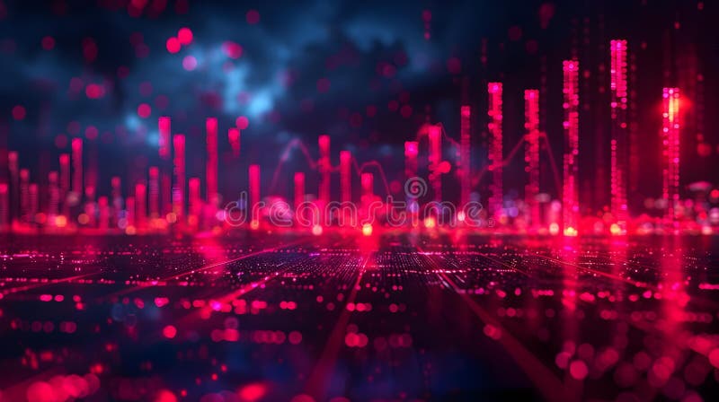 Rising Future: Glowing Data Points of Financial Triumph. Concept ...