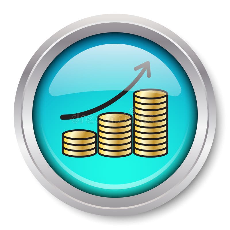 Rising Gold Coins Icon stock vector. Illustration of metallic - 25630677