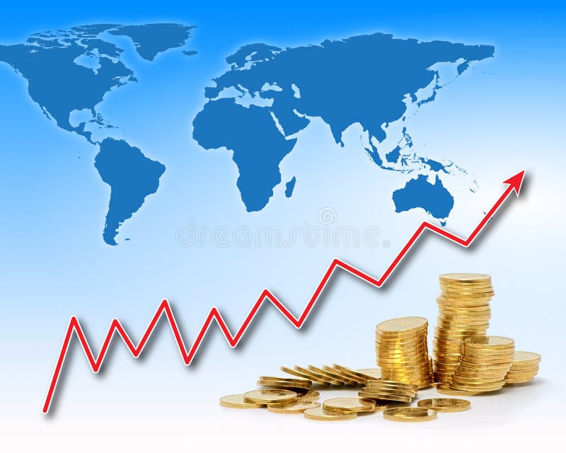 Rising Gold Value in the World Stock Illustration - Illustration of ...