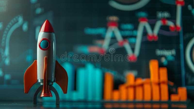 Rising Graph and Rocket Symbolizing Success and Progress. Generative AI ...